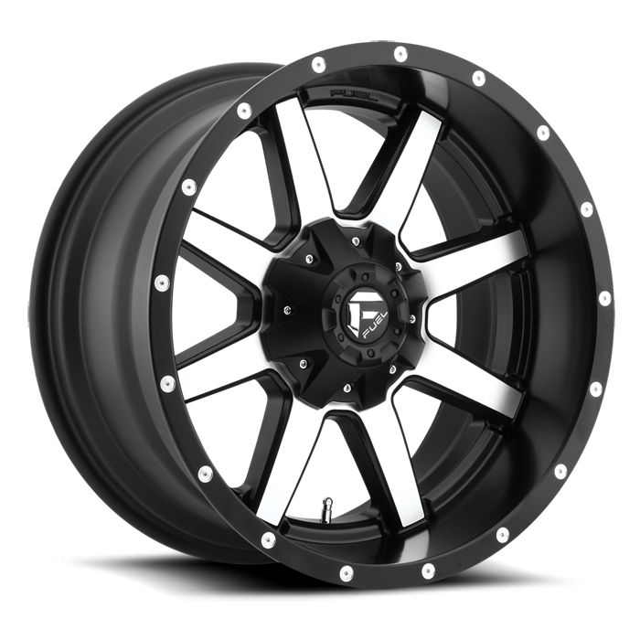FUEL Maverick Wheel D537 5, 6, 8 Lug / BLACK & MACHINED
